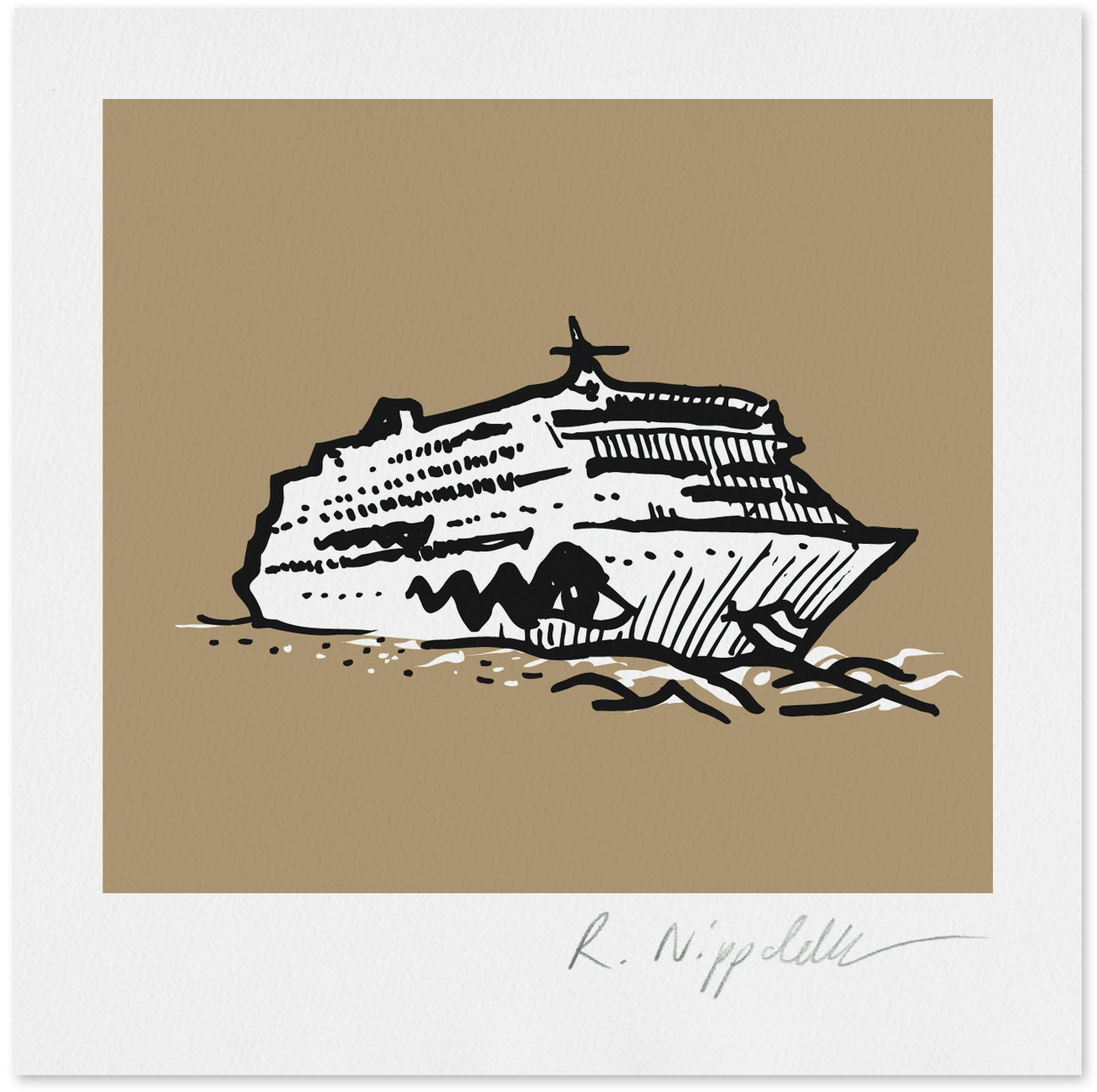 AIDA Mini beige – Serigrafie von Robert Nippoldt